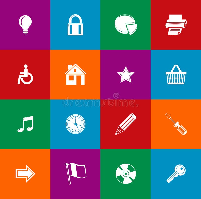 Minimalist flat icons 05 stock vector. Illustration of maintenance ...