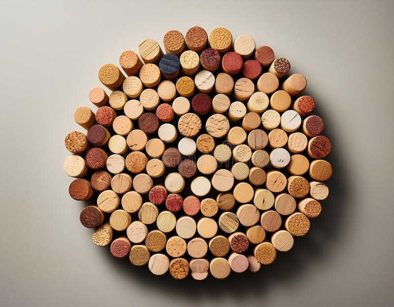 A Minimalist Flat-lay of Corks Arranged in a Circular Pattern To ...