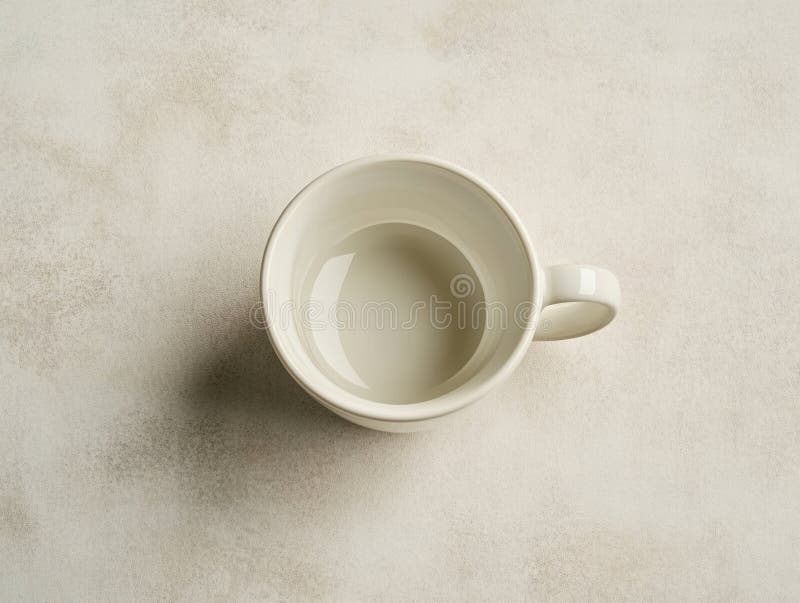 Minimalist Flat Lay Top View of White Espresso Cup on Neutral Surface ...