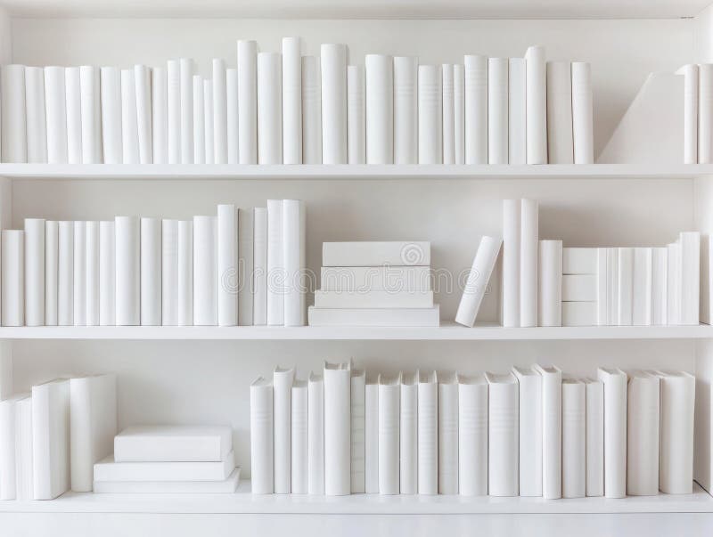 Minimalist Flat Lay of White Book Collection for Modern Interior Design ...