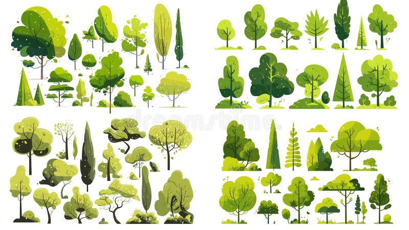 Minimalist Flat Light Green Tree Vector Design Stock Vector ...