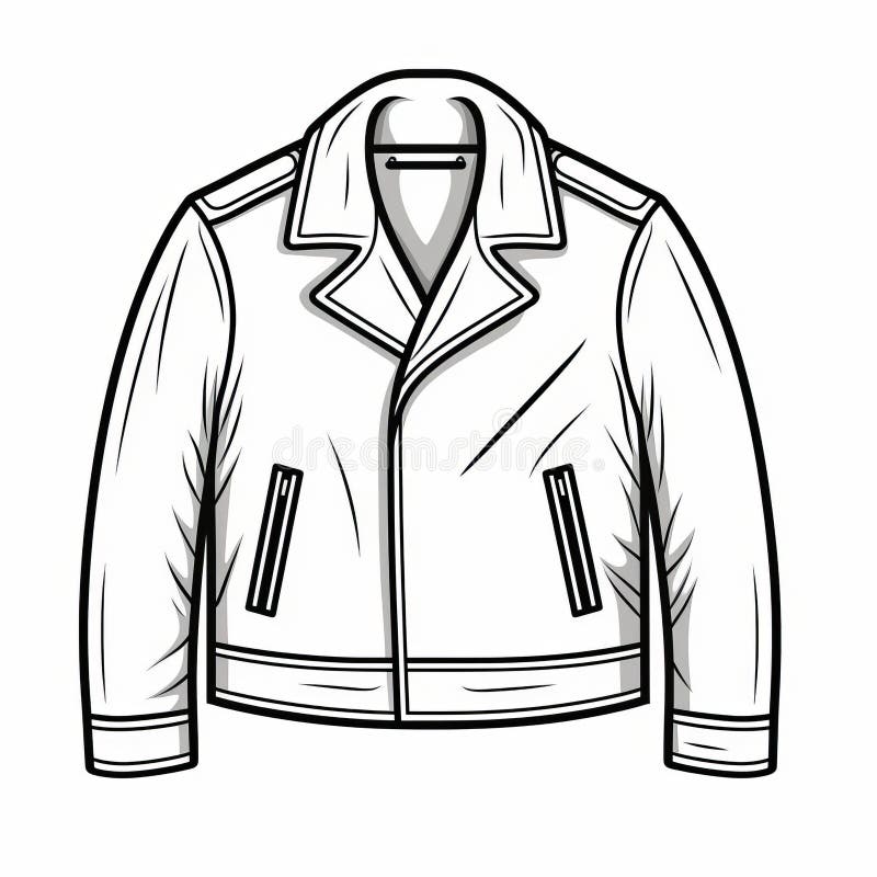 Minimalist Flat Line Drawing of a Leather Jacket Design Stock ...