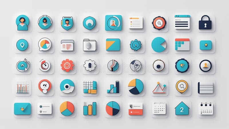 Minimalist Flat Line UI Icon Set for Mobile Apps and Web Interfaces ...