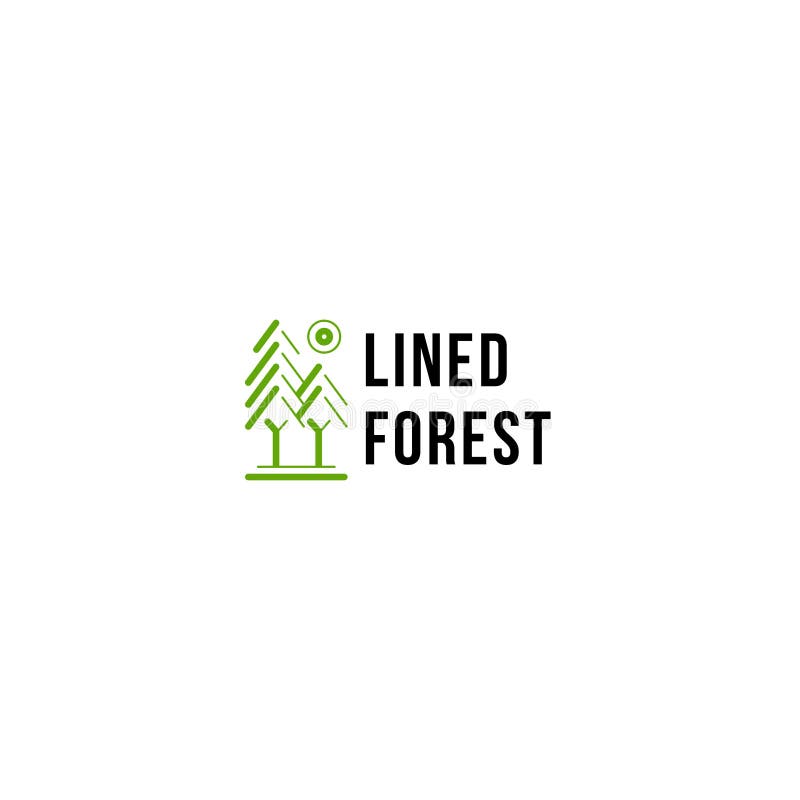 Minimalist Flat Simple Lined Forest Logo Design Stock Vector ...