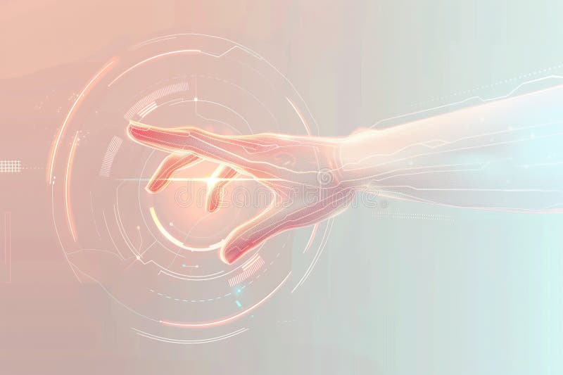 A Minimalist Flat Style Illustration of a Human Hand with a Finger ...