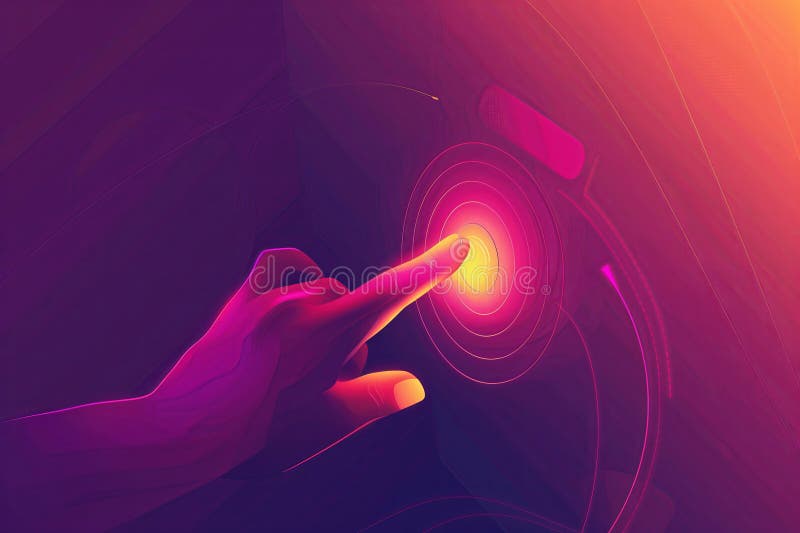 A Minimalist Flat Style Illustration of a Human Hand with a Finger ...