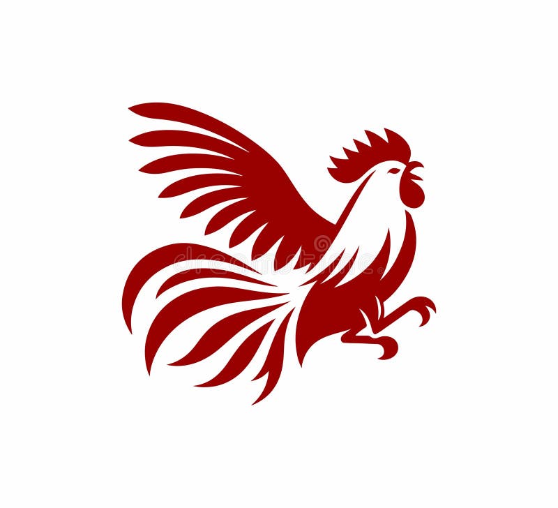 Simple Rooster Chicken Logo Flat Negative Space Stock Vector ...