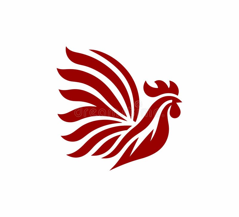 Simple Rooster Chicken Logo Flat Negative Space Stock Vector ...