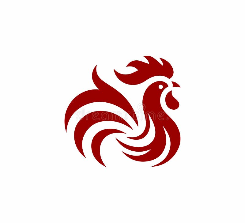 Simple Rooster Chicken Logo Flat Negative Space Stock Vector ...