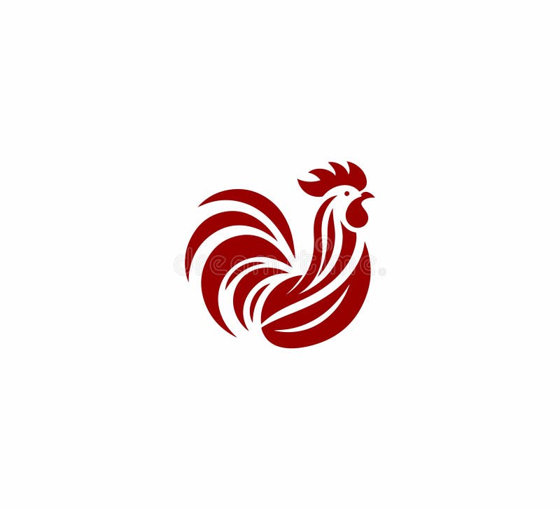 Simple Rooster Chicken Logo Flat Negative Space Stock Vector ...