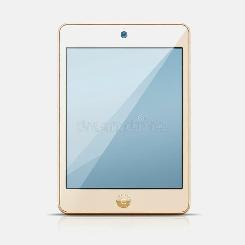 Minimalist Flat Tablet Design on White Background Stock Photo - Image ...