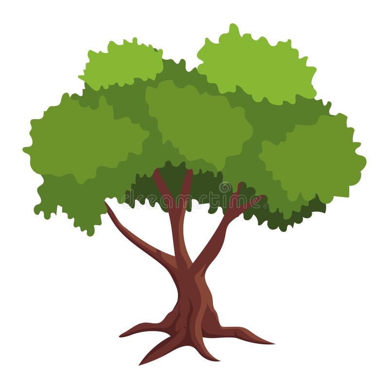 Minimalist Flat Tree Vector Illustration Stock Vector - Illustration of ...
