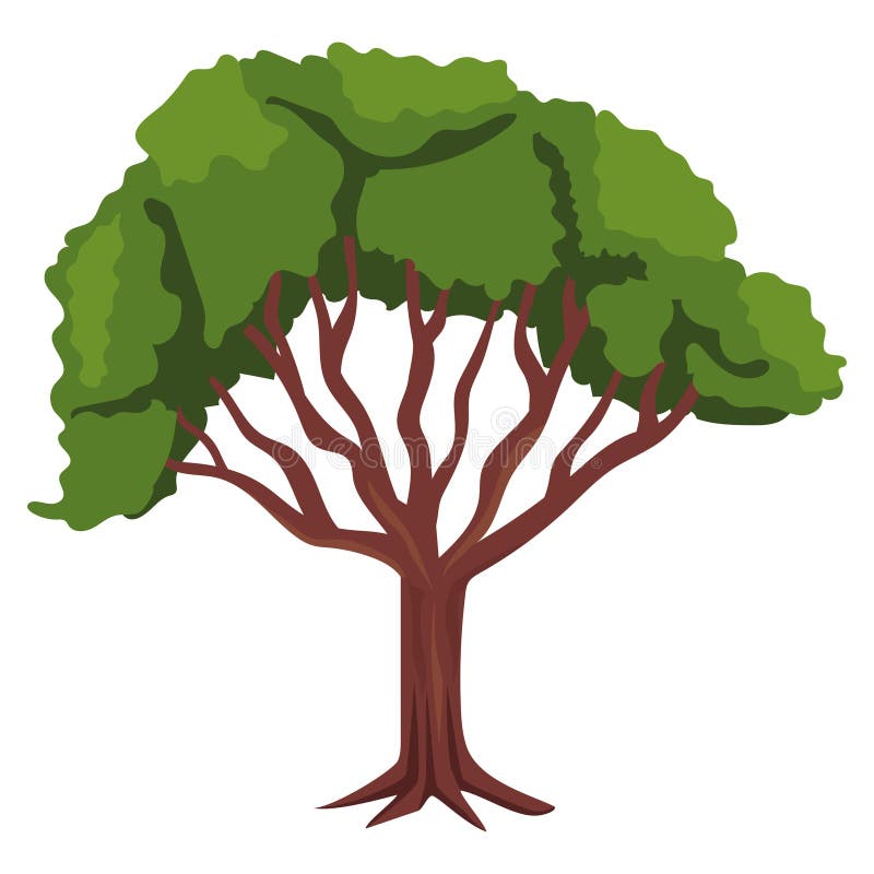 Minimalist Flat Tree Vector Illustration Stock Vector - Illustration of ...