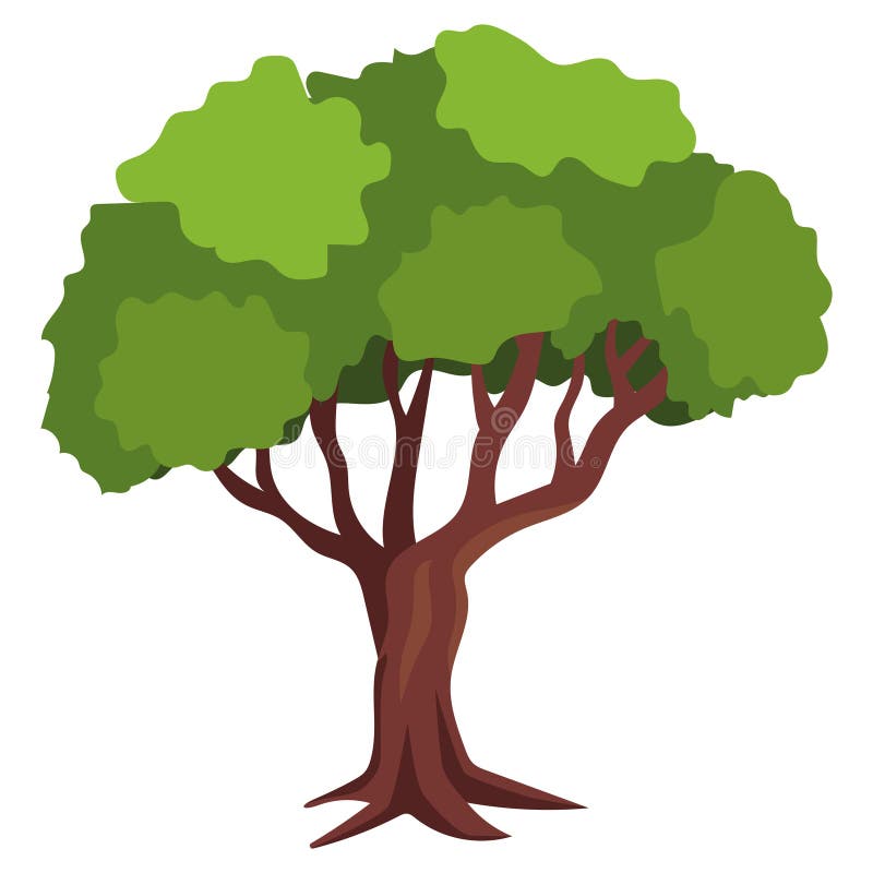 Minimalist Flat Tree Vector Illustration Stock Vector - Illustration of ...