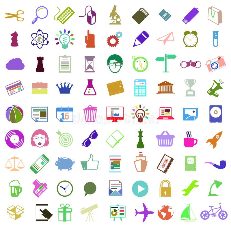 Minimalist Flat Ui Vector Design Element and Icon Set. Stock Vector ...