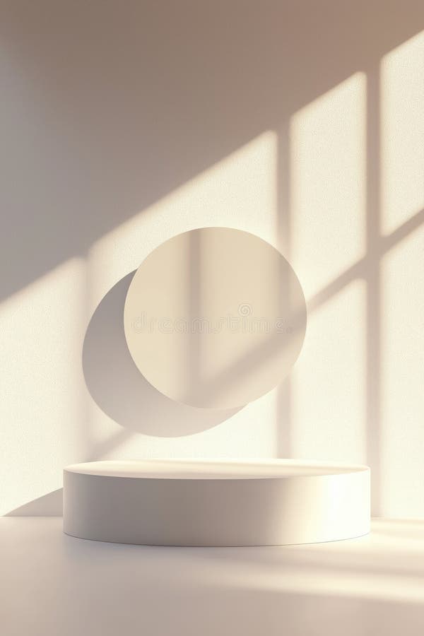 Minimalist Floating Circle in Soft Light Stock Illustration ...