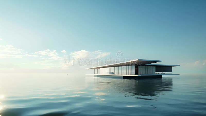 A Minimalist Floating Stadium Featuring Sleek Design Elements and a ...