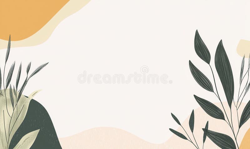 Minimalist Floral Background with Copy Space for Text or Design Stock ...