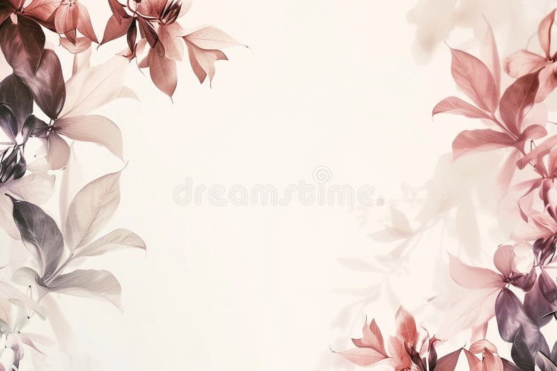 Minimalist Floral Border Soft Pastels Central White Space for Text or ...