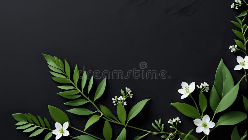 Minimalist Floral Design with Deep Black Elements for a Sophisticated ...