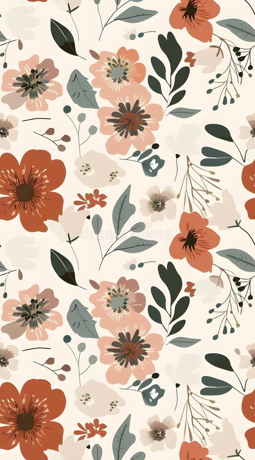 Minimalist Floral Pattern Design for Modern Spaces Stock Illustration ...