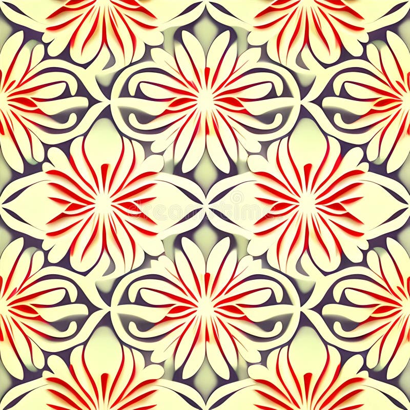 Minimalist Floral Pattern, Made with Generative AI Stock Photo - Image ...