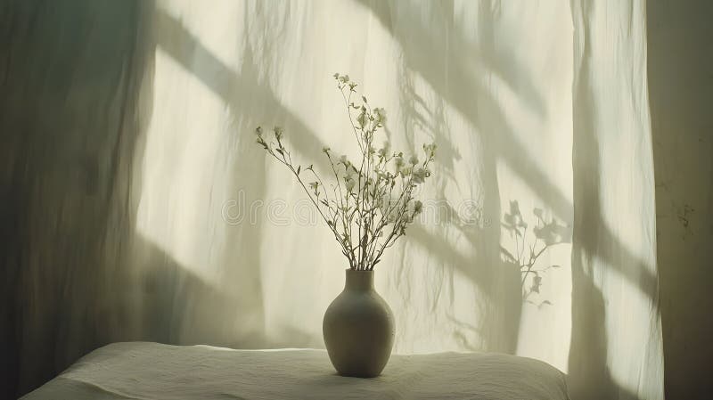 Minimalist Flower Arrangement in Soft Light Stock Image - Image of ...