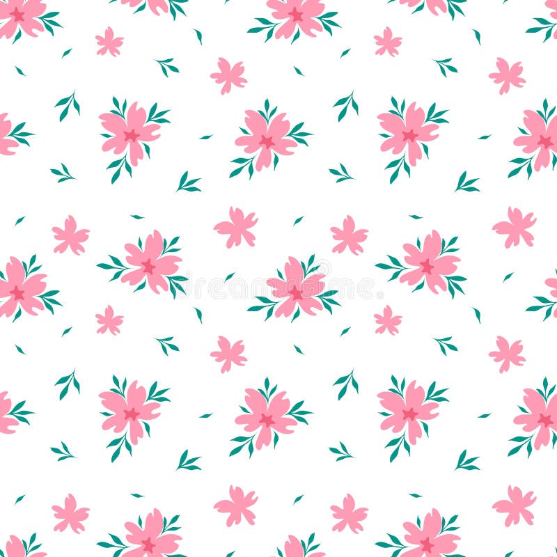 Minimalist Flower Print or Seamless Pattern Stock Vector - Illustration ...