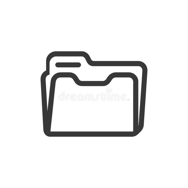 Simple Folder Icon, Digital File Storage Symbol Stock Vector - Illustration of symbol, pictogram ...