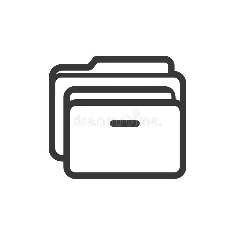 Data Storage Folder Icon: Digital File Management System Stock Vector - Illustration of outline ...