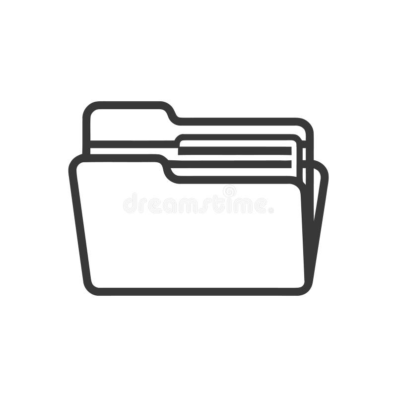 Full Folder Icon, Data Storage and File Management Symbol Stock Vector - Illustration of clean ...