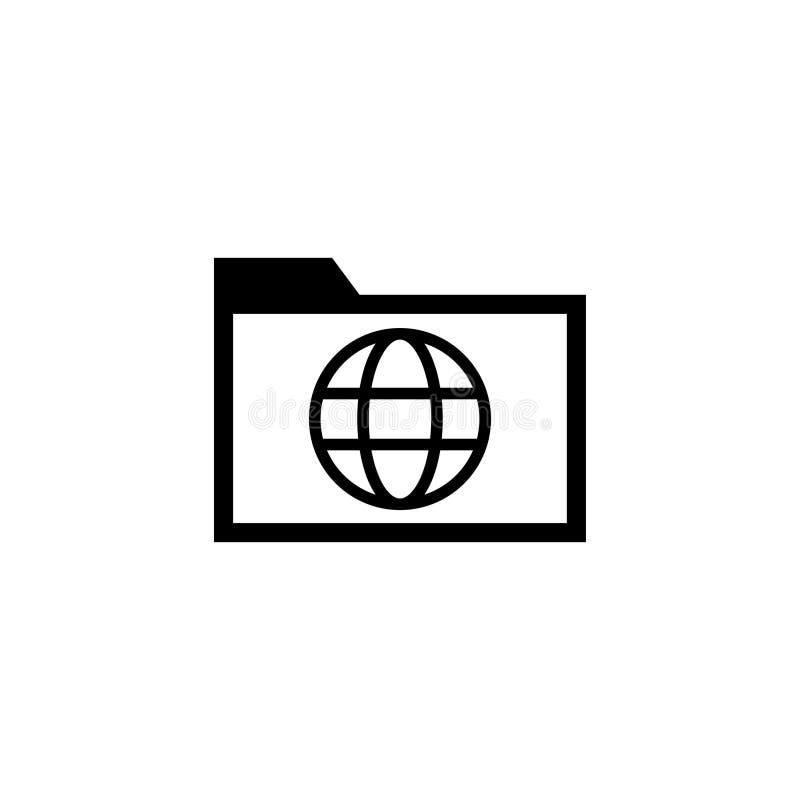 Minimalist Folder Icon with a Globe, Symbolizing Global Access or ...
