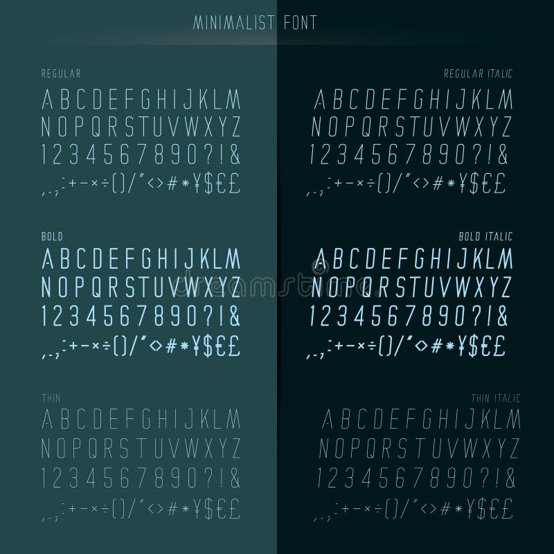 Minimalist Font Set. Vector Illustration Decorative Design Stock Vector ...