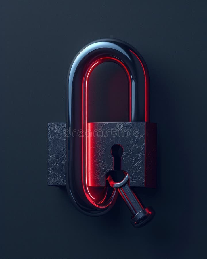 Minimalist Forced Entry: Grey Crowbar Tool Breaking Red Padlock Icon ...