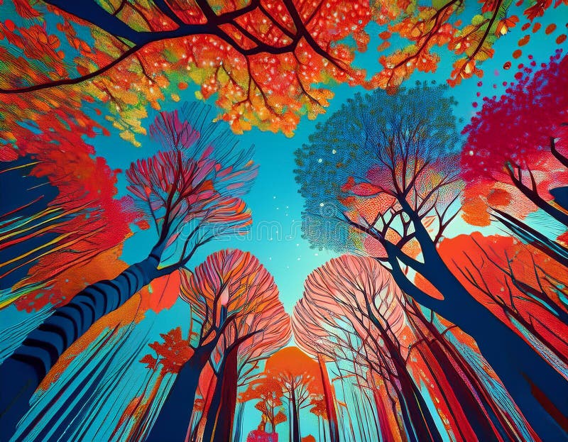 Minimalist Forest Canopy Abstract Leaves and Branches Creating a ...