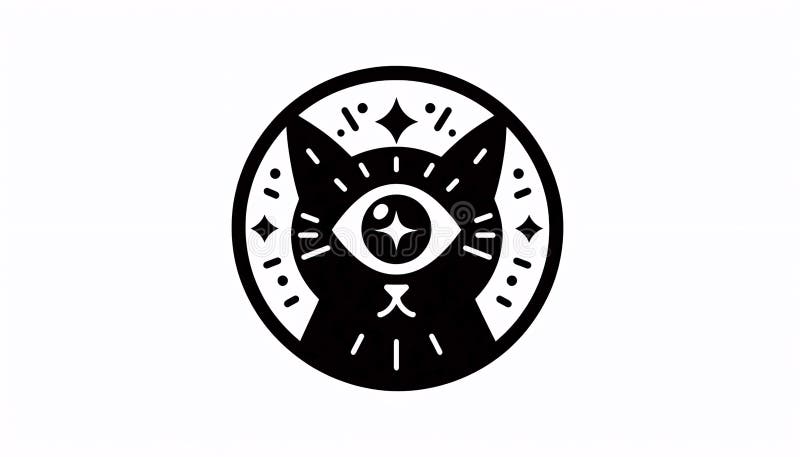 Minimalist Fortune Teller Cat Logo Design Stock Illustrations – 7 ...