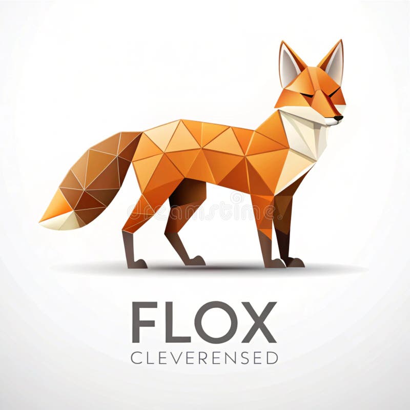 Minimalist Fox with Angular Tail Stock Illustration - Illustration of ...