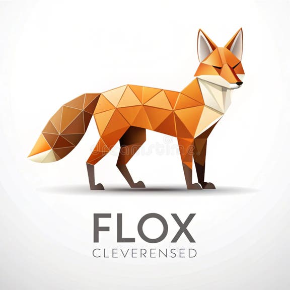 Minimalist Fox with Angular Tail Stock Illustration - Illustration of ...