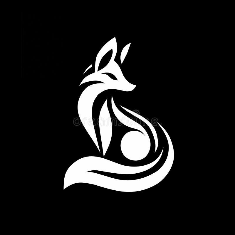 A Minimalist Fox Silhouette Stock Illustration - Illustration of ...