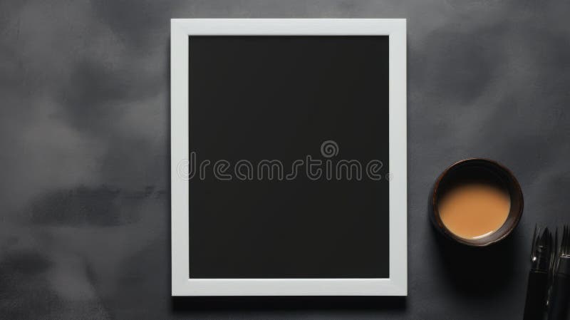 Minimalist 7x5 Mind Frame Mockup on Charcoal Background Stock ...