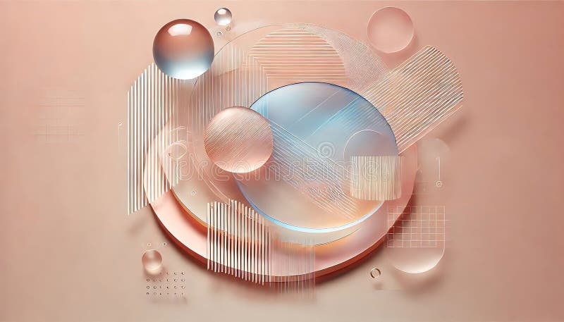 Minimalist Futuristic Background with Translucent Layers, Soft Pastel ...