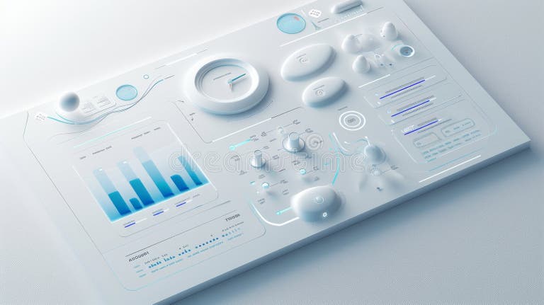 Minimalist Futuristic Control Panel with Data Analytics Interface Stock ...
