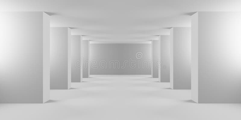Minimalist Futuristic White Hallway Design for Architectural ...