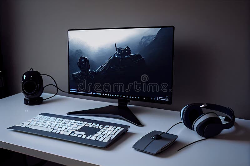 A Minimalist Gaming Setup with a Sleek Laptop and Wireless Mouse Stock ... A Minimalist Gaming Setup with a Sleek Laptop and Wireless Mouse Stock ...