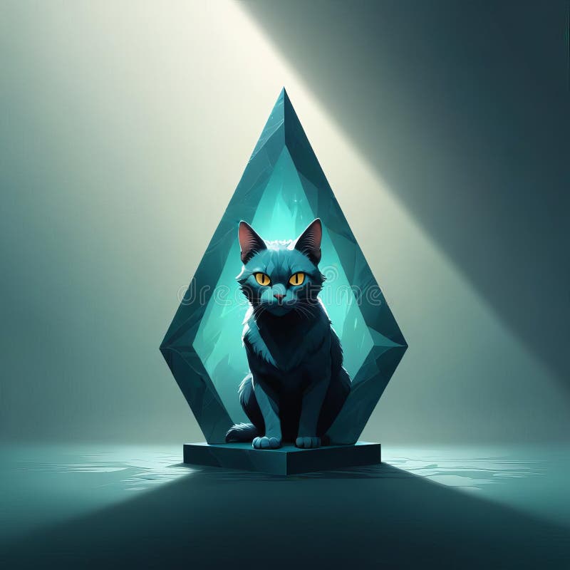 A Minimalist Gato T-Shirt Design with Dramatic Lighting Stock ...