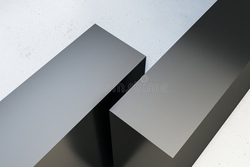 Minimalist Geometric Blocks on Textured Surface. 3D Rendering Stock ...