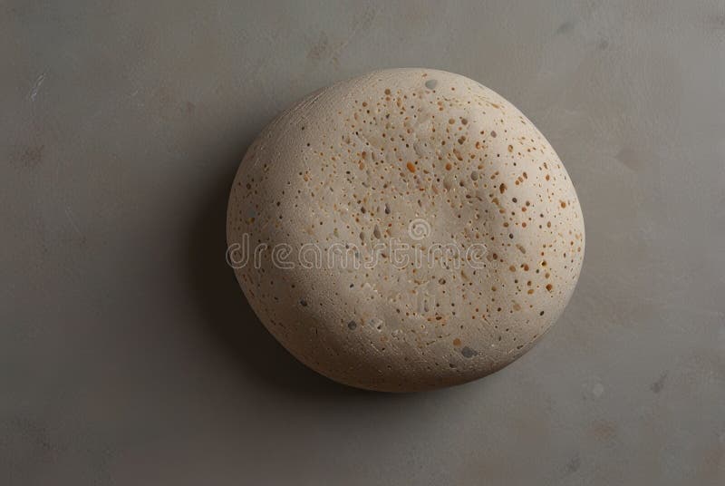 Minimalist Geometric Concrete Sphere with Textured Surface on Plain ...