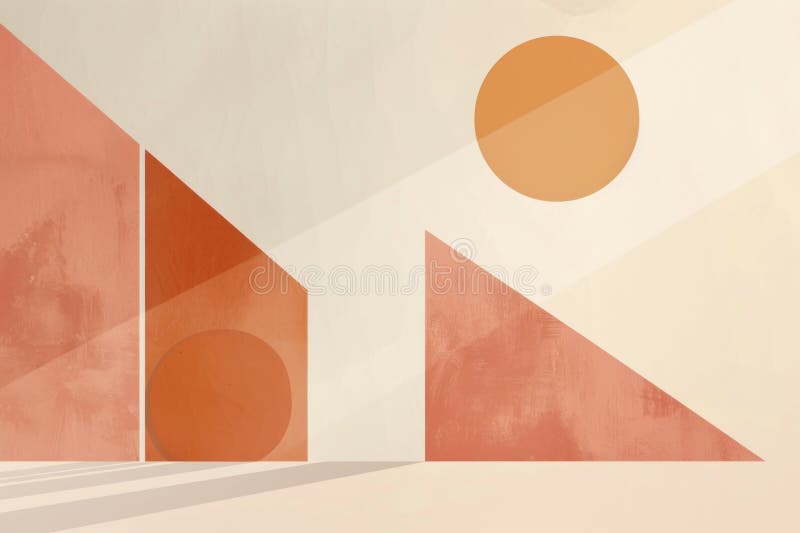A Minimalist Geometric Design Earth Tone Color Stock Illustration ...