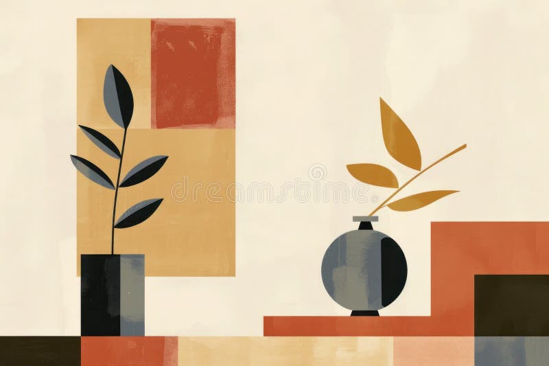 A Minimalist Geometric Design Earth Tone Color Stock Image - Image of ...