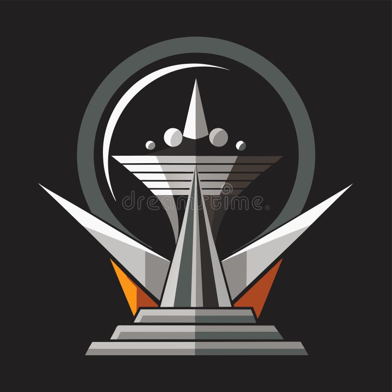 A Minimalist, Geometric Design Featuring a Central Star with Three Orbs ...